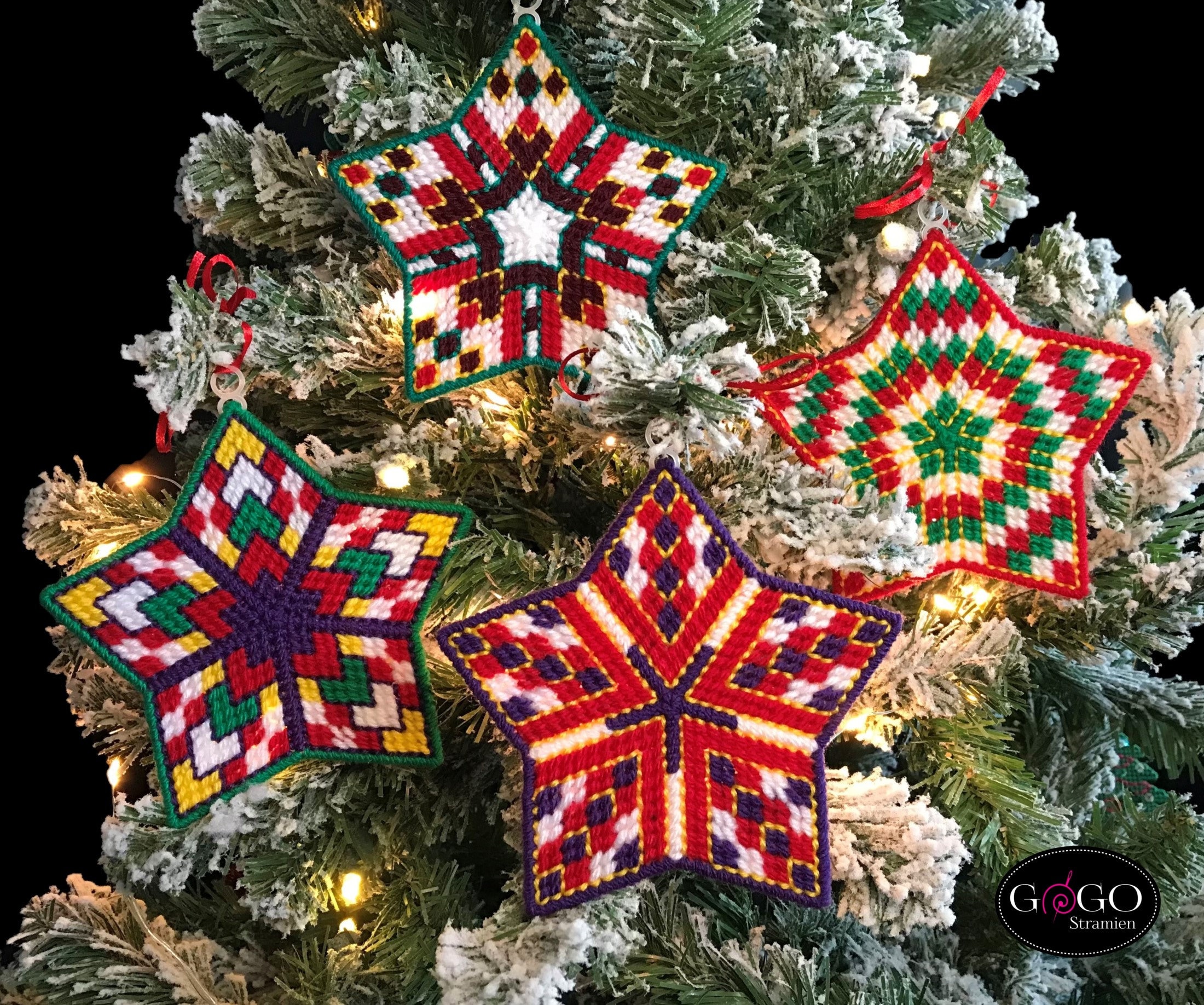 PDF Christmas Stars Plastic Canvas 7 Count Pattern English Needlepoint ...