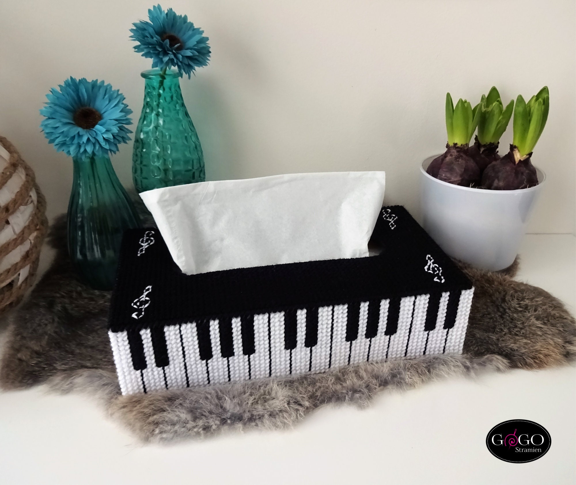 PDF Piano Tissue Box Cover, Plastic Canvas Needlework, 7 Count Pattern ...