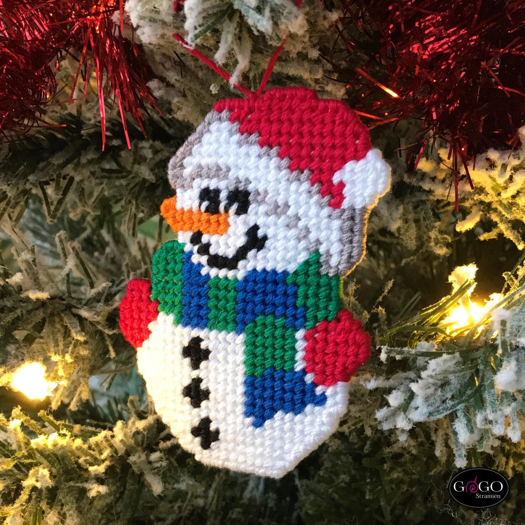 PDF Christmas Snowman, Plastic Canvas Needlework, 10 Count Pattern ...