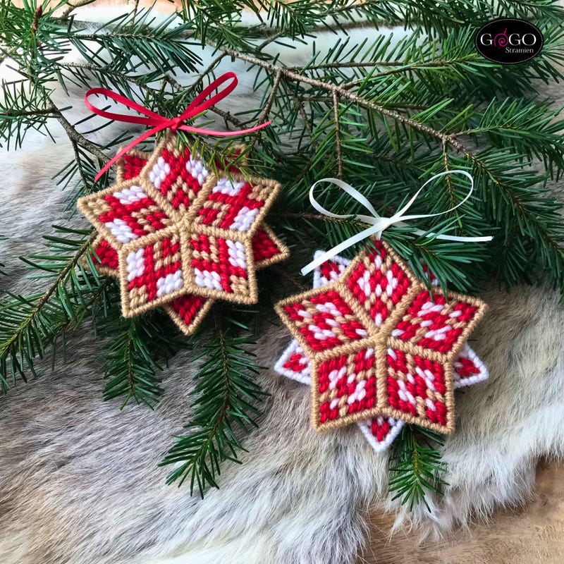 Plastic Canvas Star Ornaments - Etsy