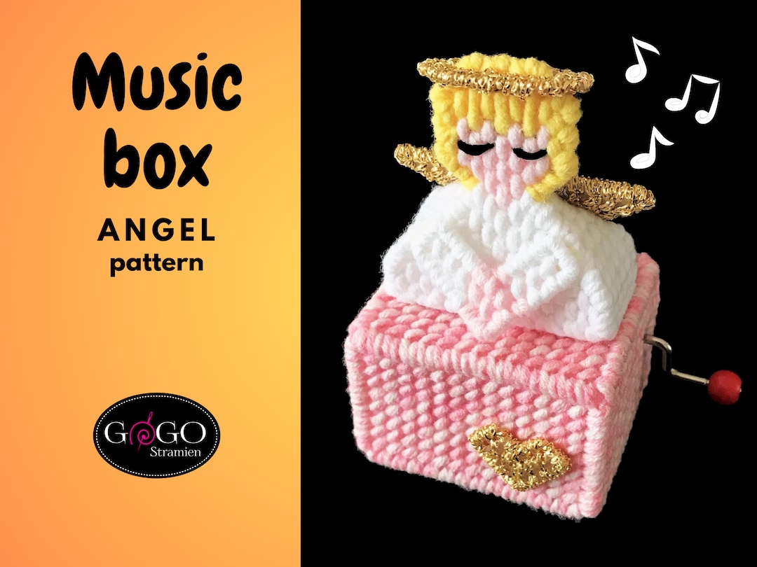 PDF Angel Music Box Plastic Canvas 7 Count Pattern Christmas English ...