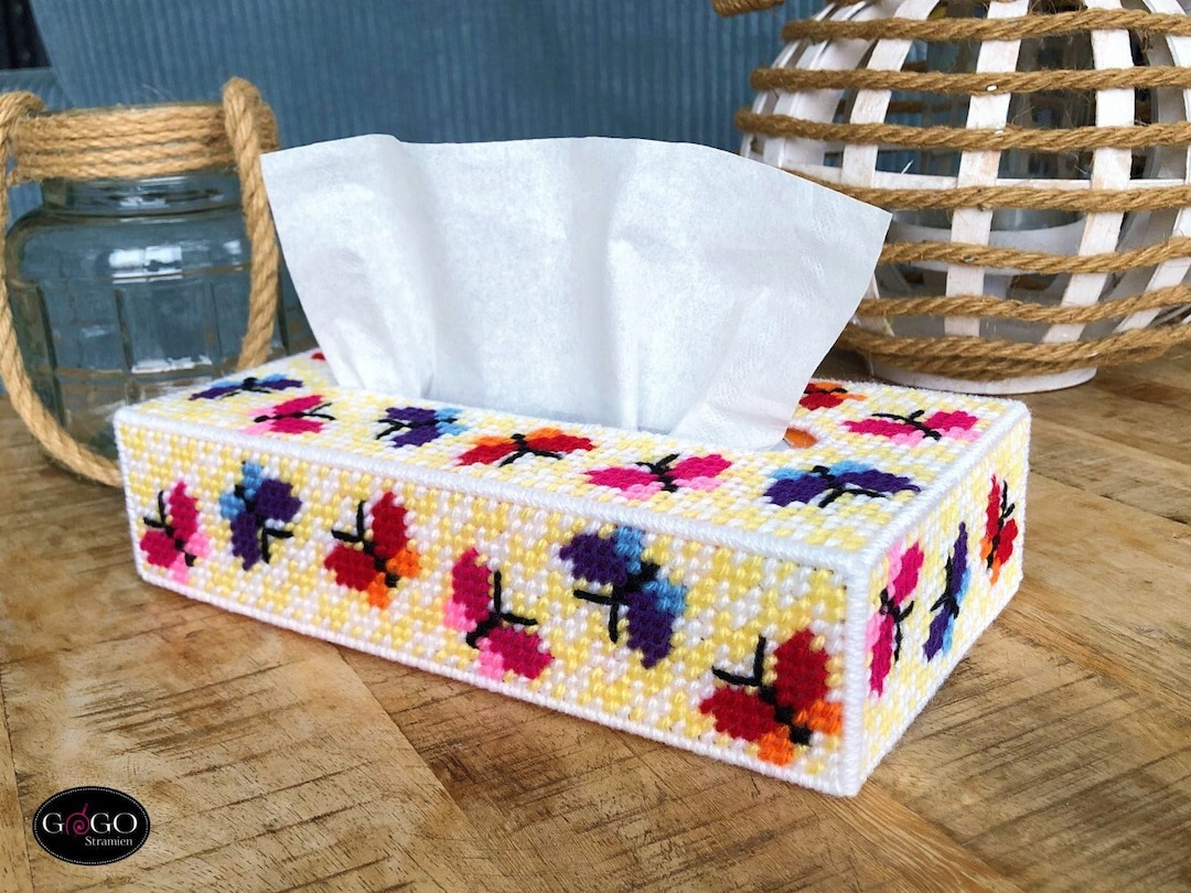 PDF Butterflies Tissue Box Cover, Plastic Canvas Needlework, 7 Count ...