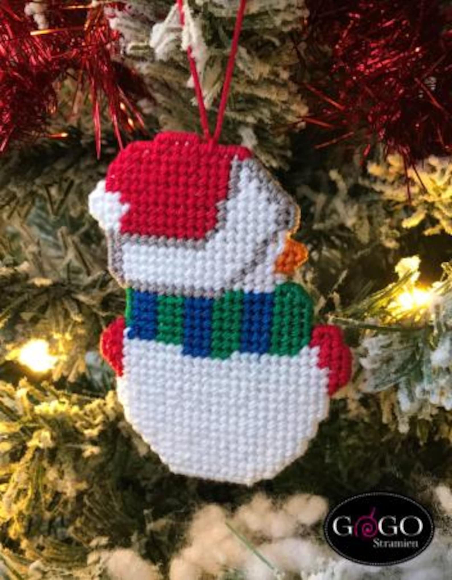 PDF Christmas Snowman, Plastic Canvas Needlework, 10 Count Pattern ...