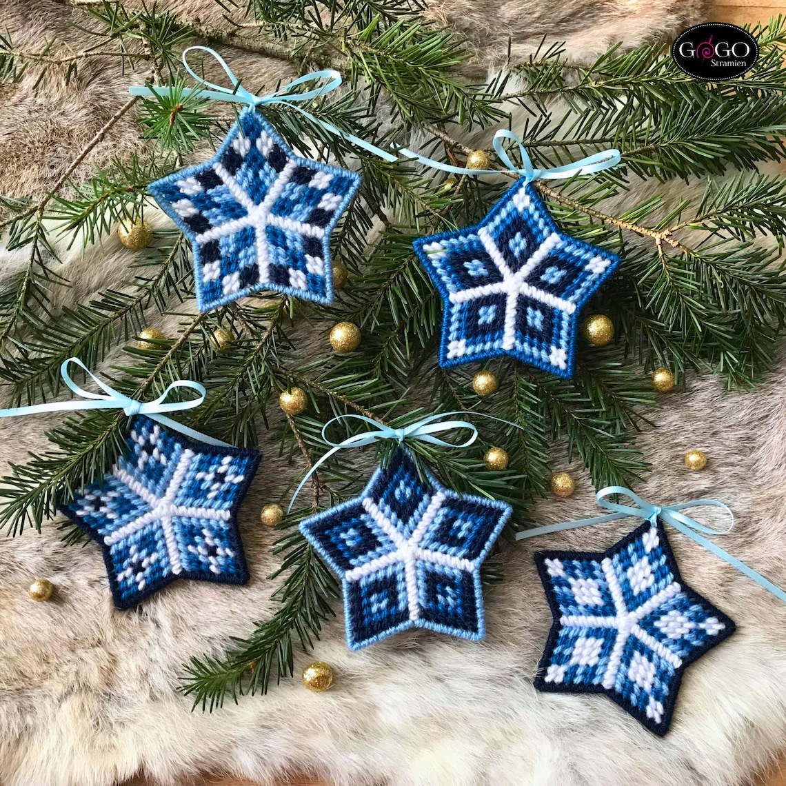 PDF Christmas Winter Stars, Plastic Canvas Needlework, 7 Count Pattern ...