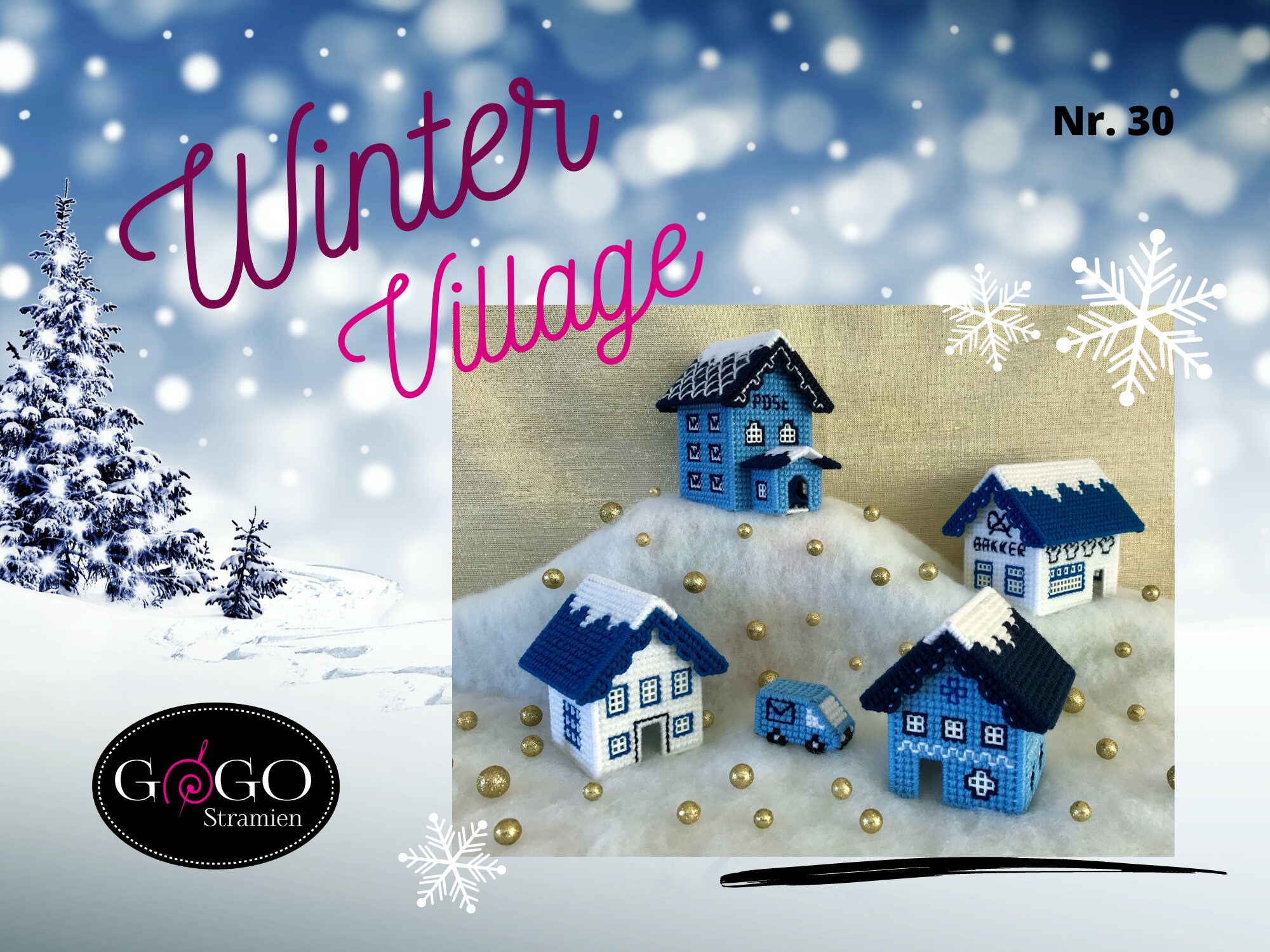 PDF Winter Village Cottages, Plastic Canvas Needlework, 7 Count Houses ...