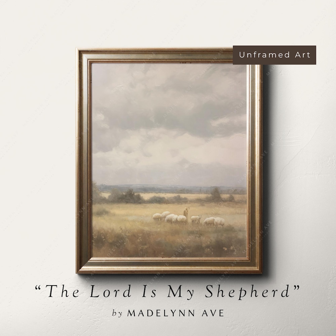 Neutral Christian Art Print Unframed The Lord Is My Shepherd Art