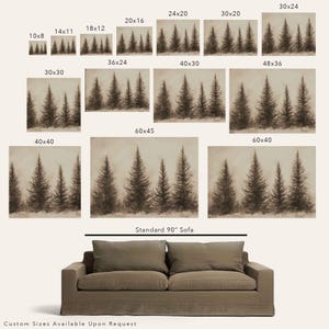 Vintage Winter Trees Art Print - Unframed Rustic Evergreen Trees Wall ...