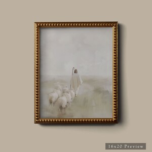 Minimalist Christian Framed Art Print, Neutral Jesus Wall Art for ...