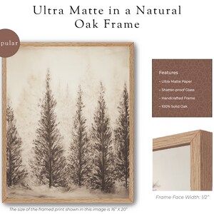 Framed Antique Pine Trees Art Print, Framed Row of Pines Print, Framed ...