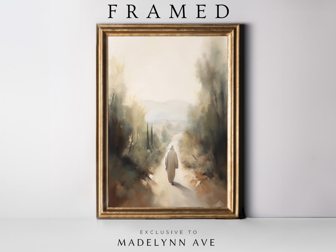 Framed Painting of Christ, Jesus on the Path, Framed Christian Art ...