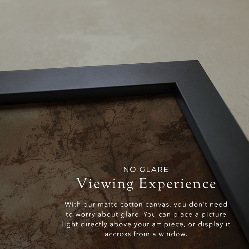 Framed Moody Fall Art Print Lake Landscape, Ready to Hang Vintage ...