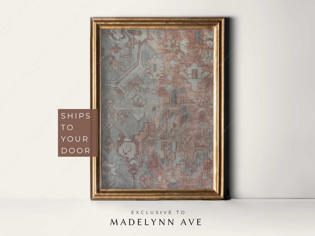 Persian Rug Wall Art, Vintage Rug Wall Decor, Neutral Textile Wall ...