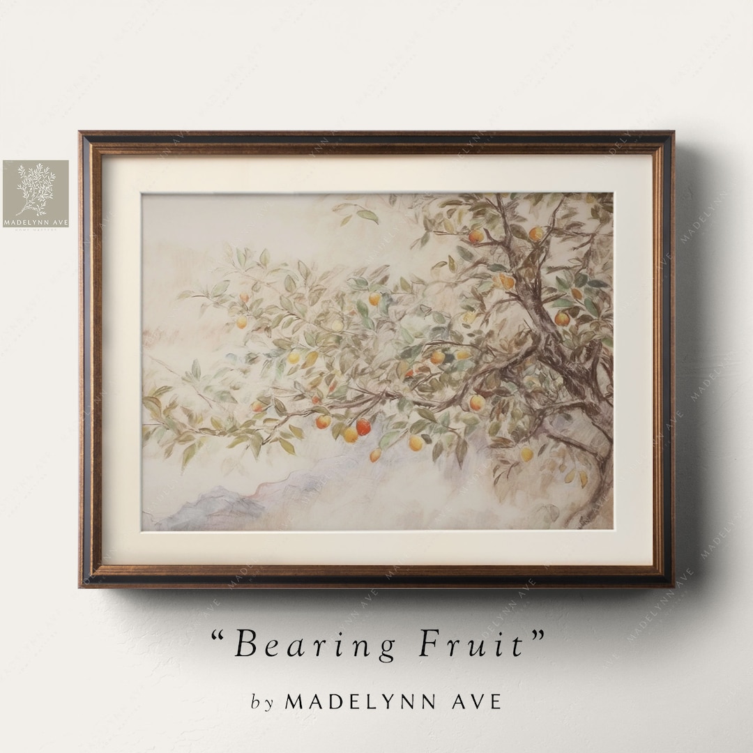 Vintage Apple Tree Art Print Drawing - Charming Neutral Wall Art ...