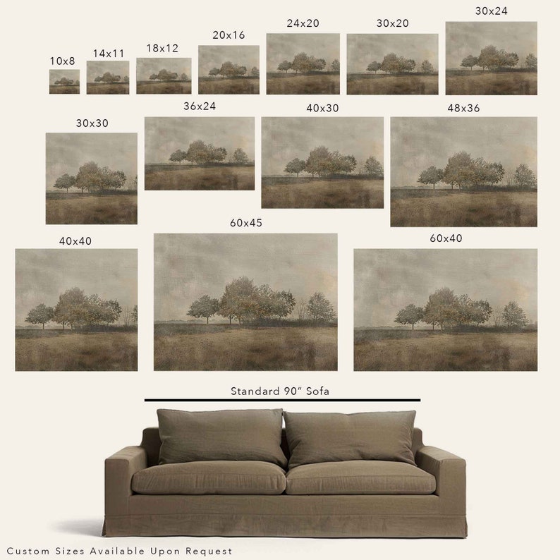 Serene Autumn Landscape Art Print Vintage Style for Fall Decor ...