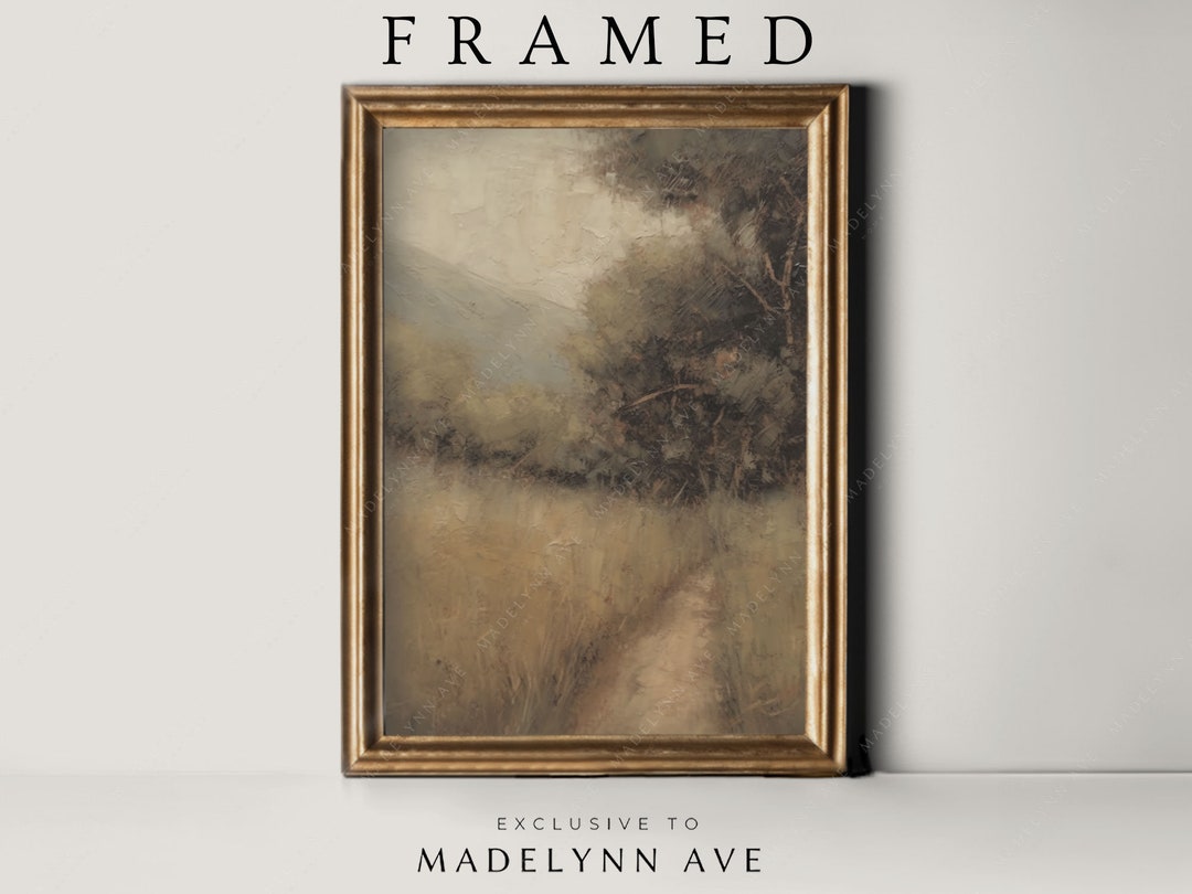 Framed Modern Rustic Landscape, Vintage Landscape, Landscape Oil ...