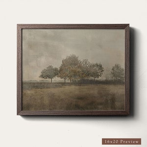 Framed Serene Autumn Landscape Art Print Vintage Style for Fall Decor ...