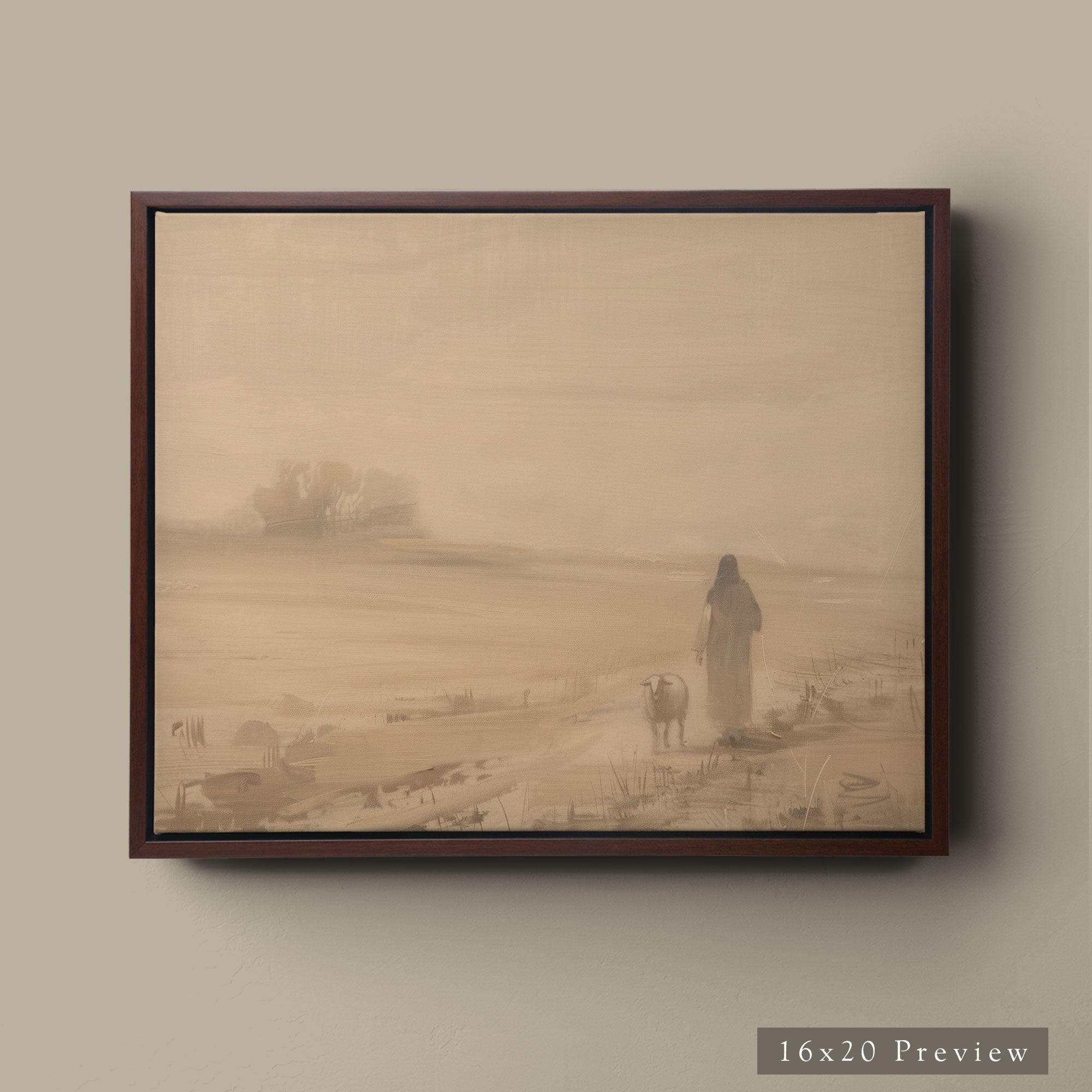 Christian Framed Modern Art Print, Minimalist Wall Art, Painting of ...