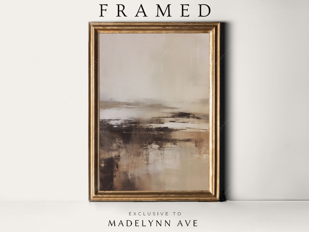 Framed Moody Abstract Painting, Framed Brown Abstract Painting, Moody ...