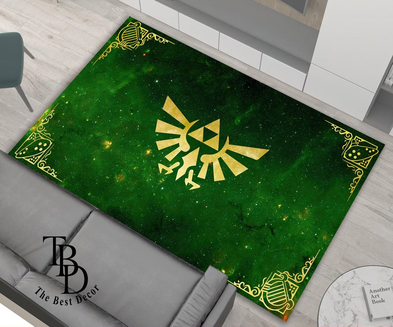 Zelda Rug, Legend of Zelda Mat, Game Symbol Round Rug, Cool Gamer Mat ...