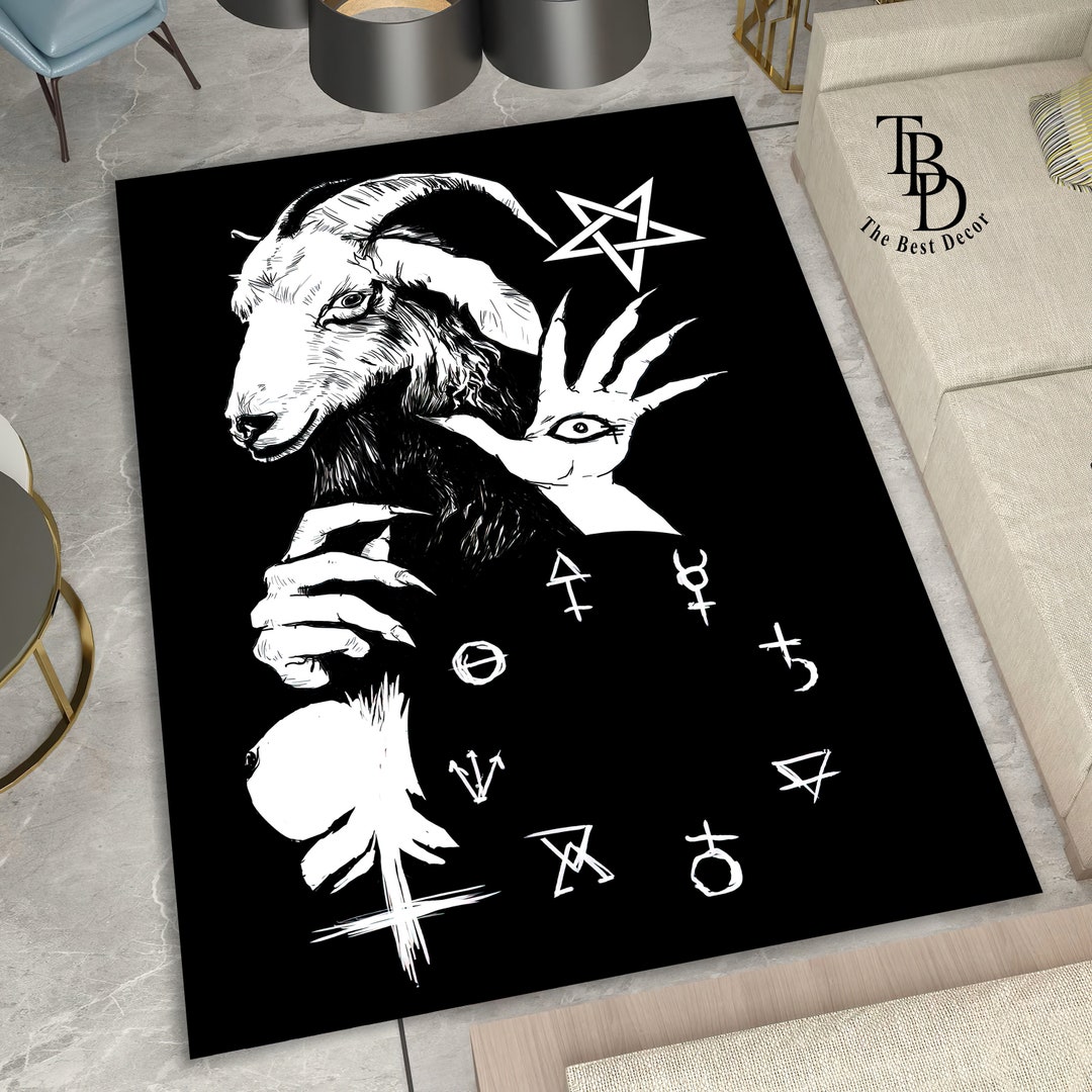 İlluminati Rug Demon Decor Satan Carpet Skull Rug Horror - Etsy