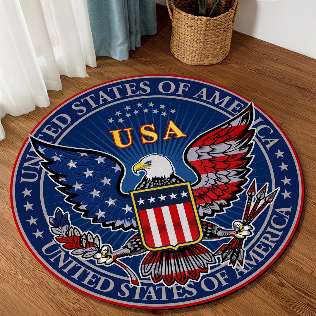 USA President Seal Rug, American Flag Mat, American Eagle Carpet, USA ...