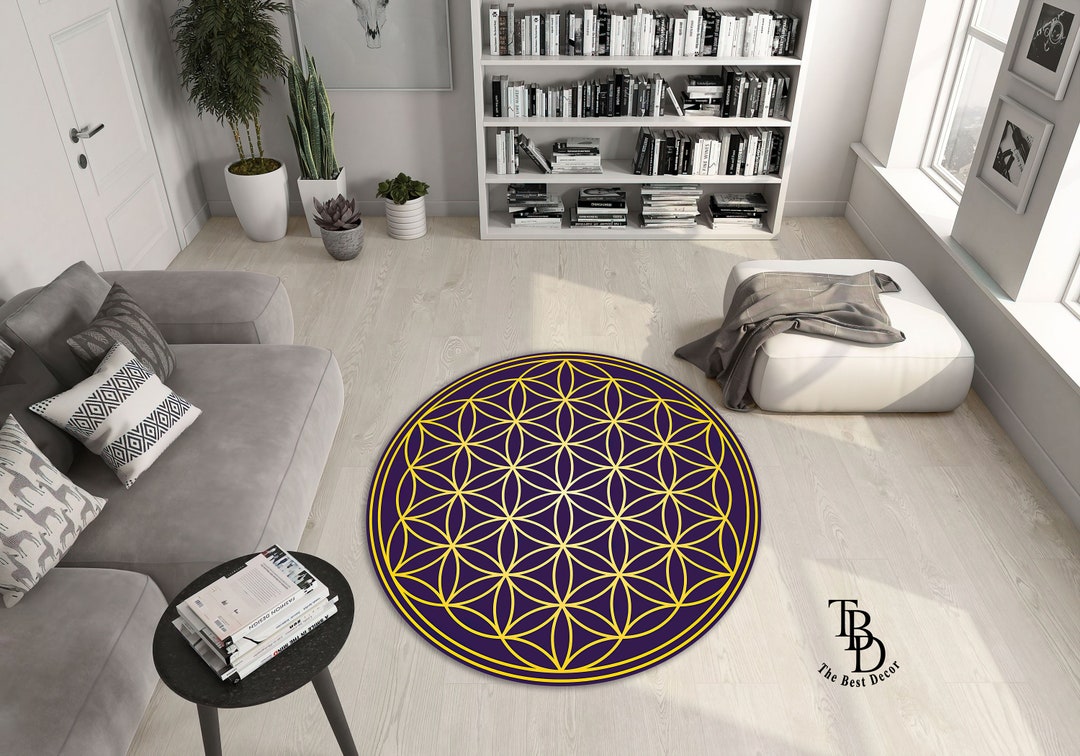 Sacred Geometry, Circles Grid Rug, Sphere, Metatron, Metatron Cube Rug ...