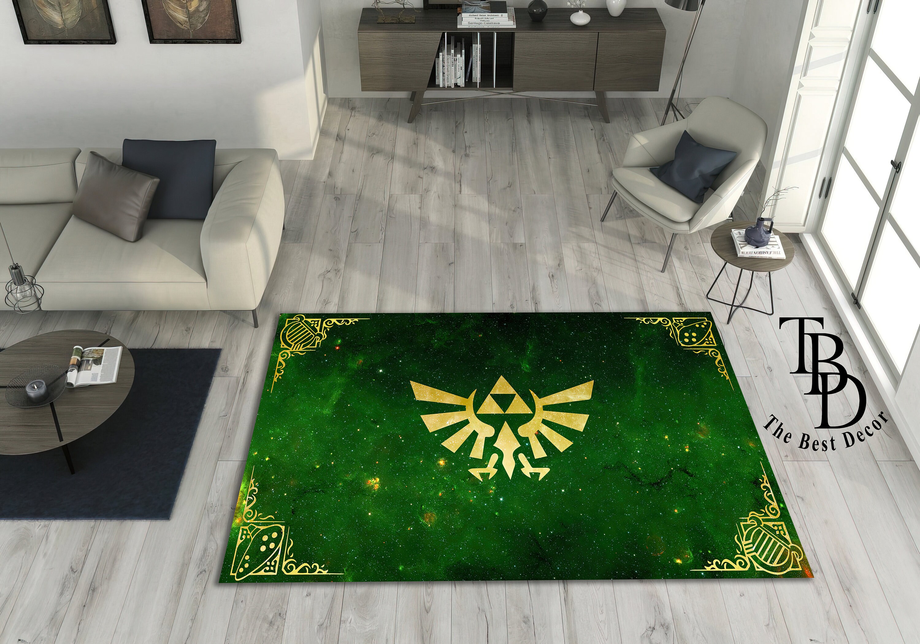 Zelda Rug, Legend of Zelda Mat, Game Symbol Round Rug, Cool Gamer Mat ...