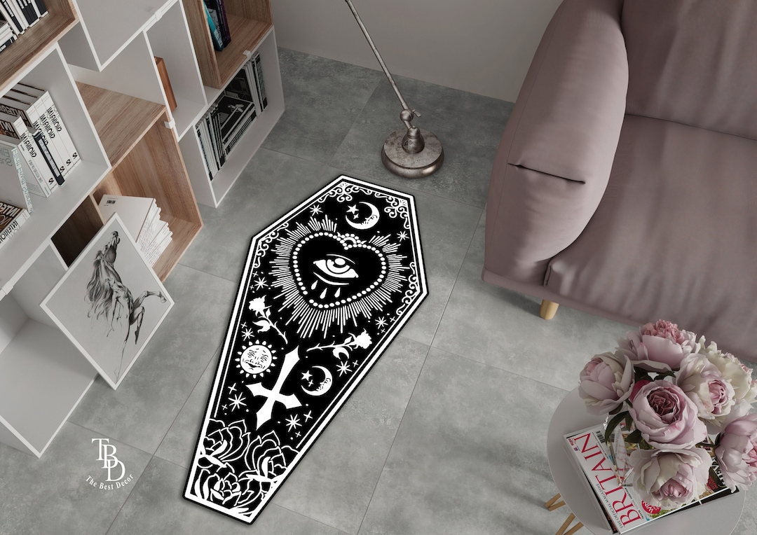 Coffin Rug, Skull Carpet, Horror Mat, Skeleton Rug, Gothic Decor, Demon ...