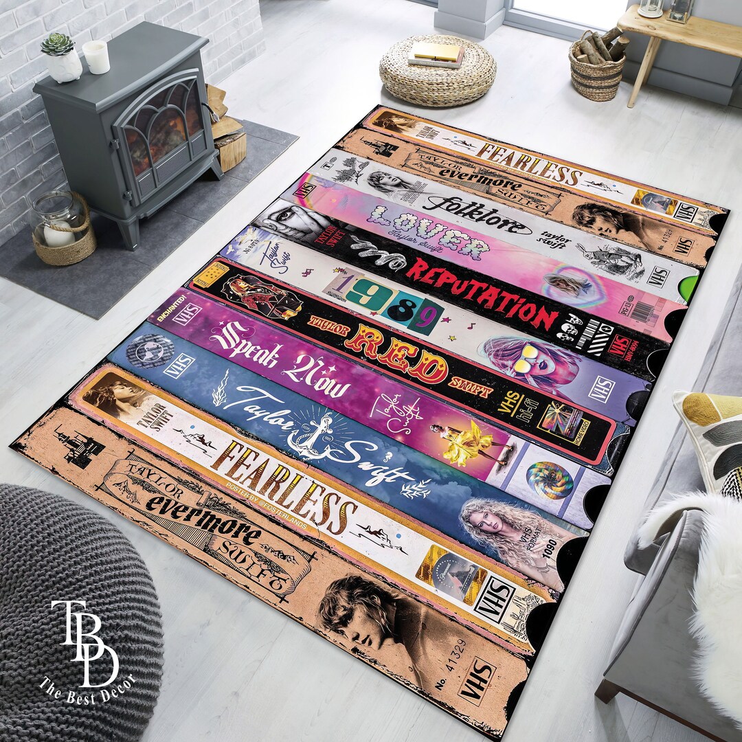 Cartoons VHS Rug, VHS Rug, Movie Mat, Movie Room Decor, Home Decor ...