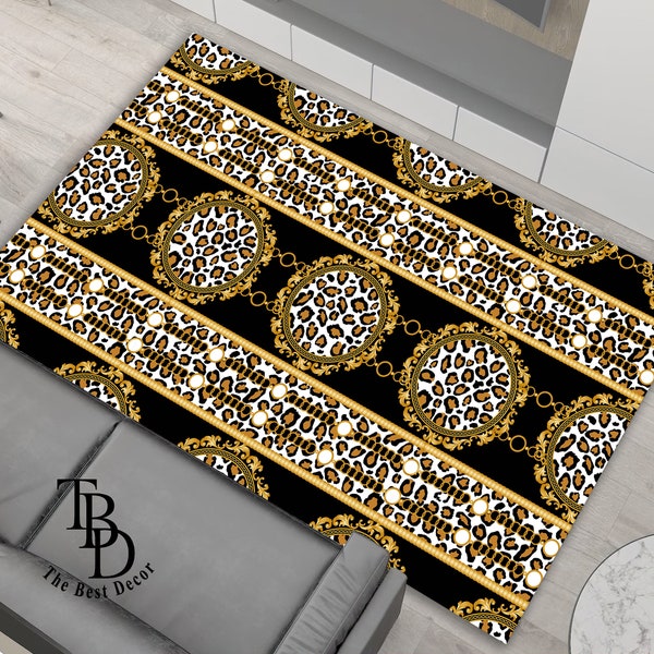 White Tiger Leopard Rug - Etsy