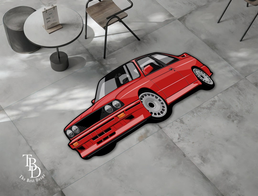 COOL RED RUG, Play Mat for Toy Car, Sports Car Rug, Race Car Carpet ...