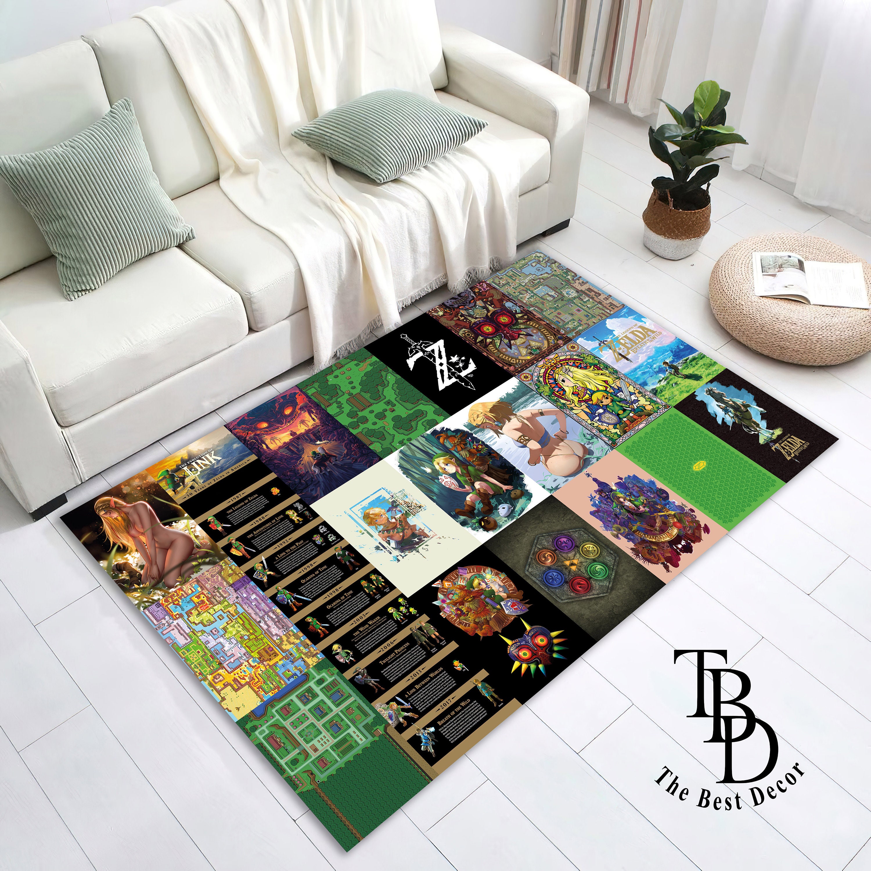Zelda Rug, Legend of Zelda Mat, Gift for Gamer, Game Room Rug, Zelda ...
