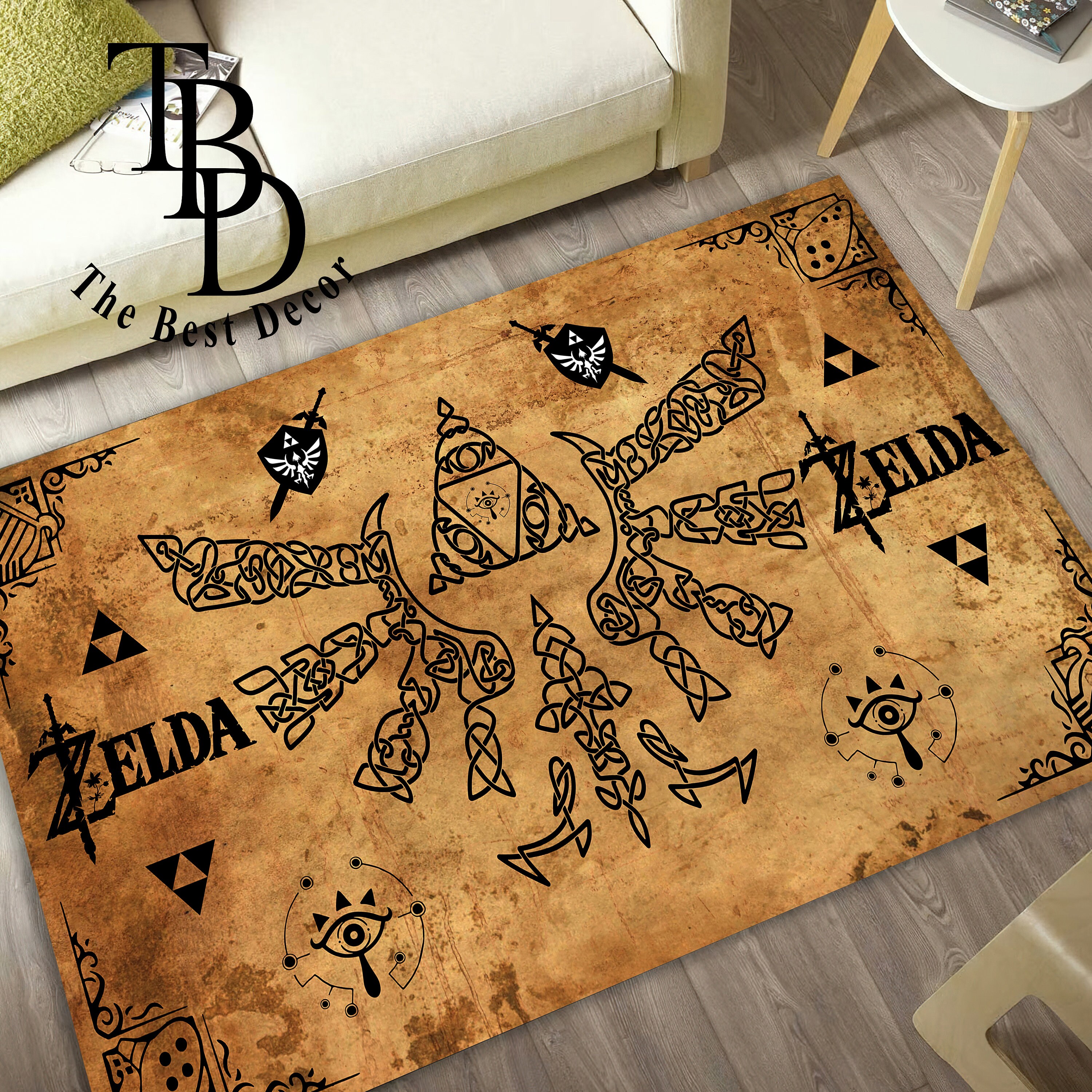 Zelda Rug Legend of Zelda Mat Gift for Gamer Game Room Rug - Etsy