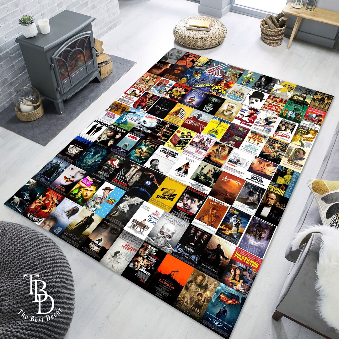 VHS Rug, Horror Movie Carpet, Movie Room Decor, Personalized Rug ...