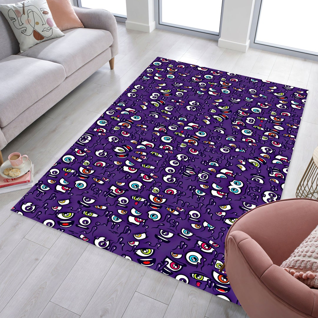 Horror Rug, Gothic Rug, Horror Scare Eye Rug, Gothic Area Rug, Red Rug ...