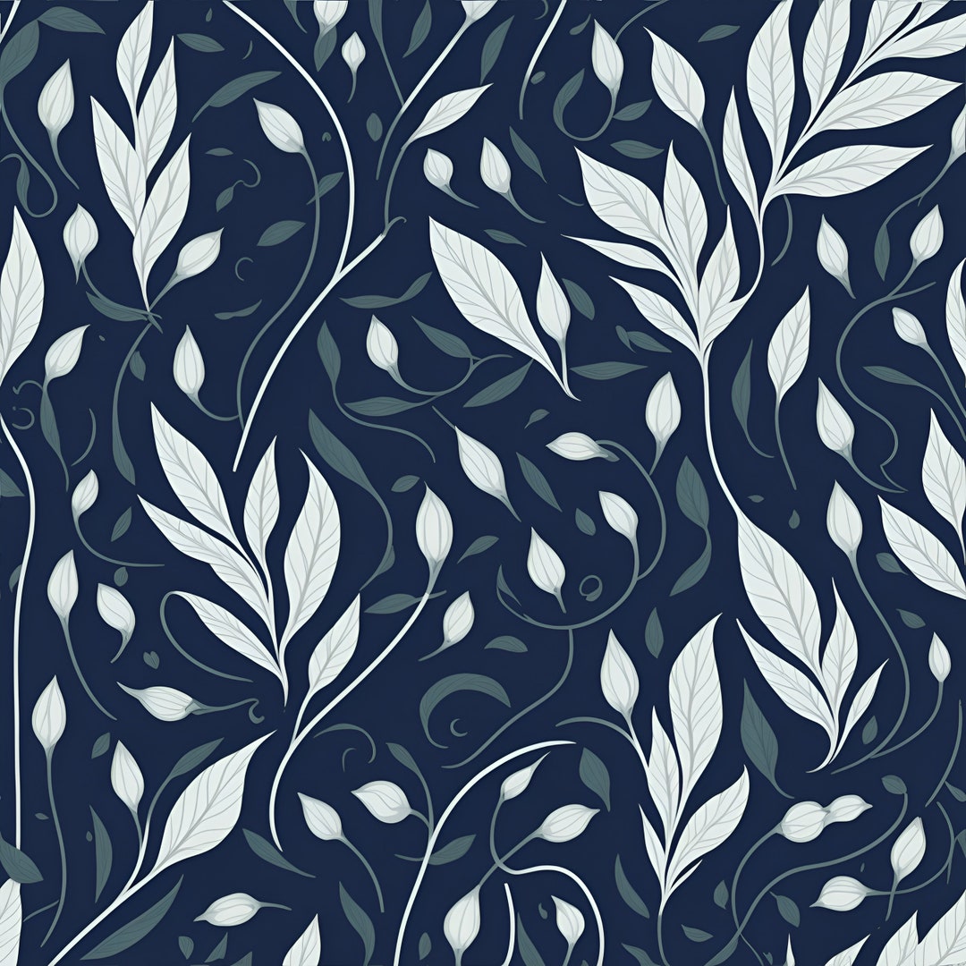Centered Leaves Artwork Pattern Graphic Flat Design 1 and 2 Designs - Etsy