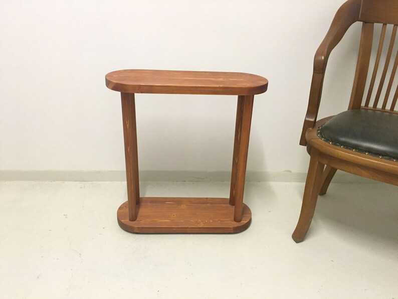 Handmade Wooden Slim End Side Tables Small Walnut Round - Etsy