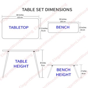 Walnut Wood Dining Table Set, Kitchen Narrow Dine Table and Benches ...