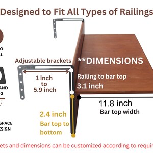 Balcony Bar Railing Table, Deck Rail Desk Table Outdoor Patio Furniture ...