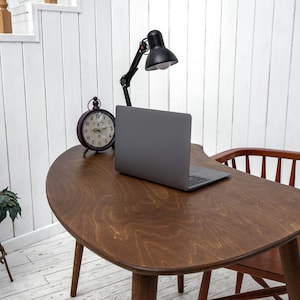 Ellipse Home Office Wood Laptop Desk Table, Rustic Hand Made Small ...
