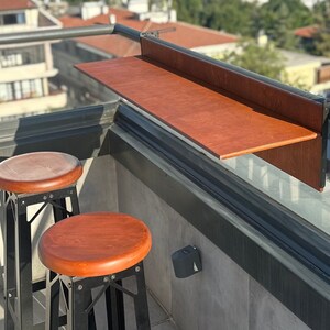 Balcony Bar Railing Table, Deck Rail Desk Table Outdoor Patio Furniture ...