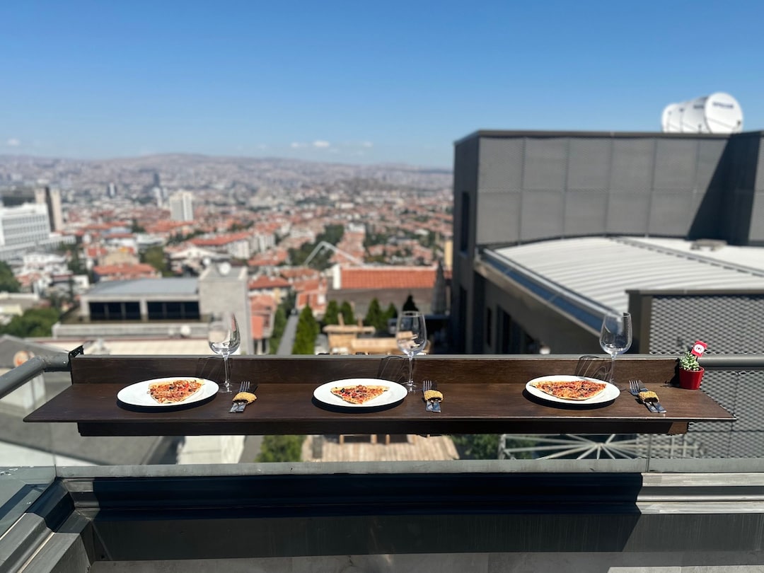 Balcony Railing Bar Table, Small Space Foldable Deck Rail Table Patio ...