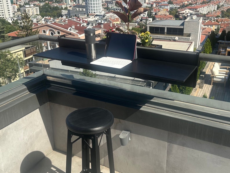 Balcony Bar Table With Plant Stand Handmade Foldable Patio - Etsy