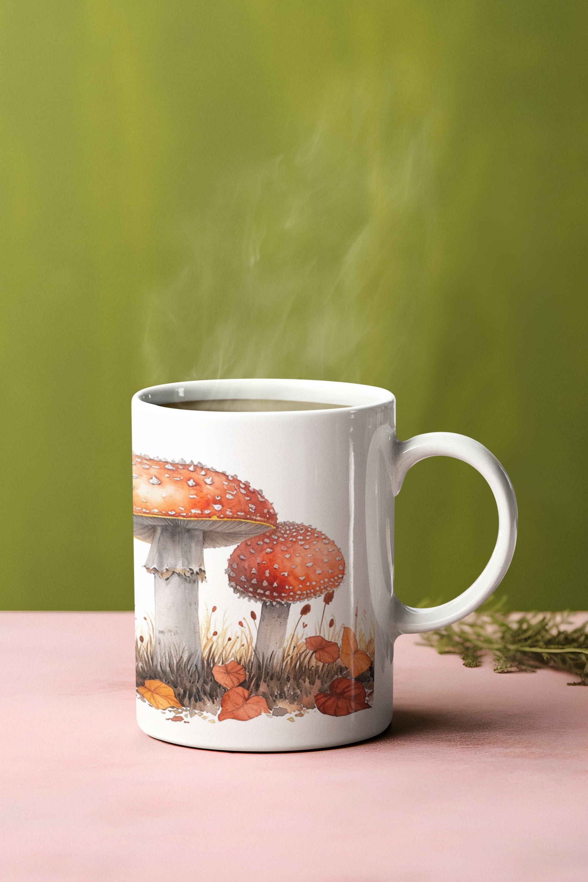 Mushrooms Mug, Forest Theme, Fungi Patterned Tea Cup, Gift, Botanical ...