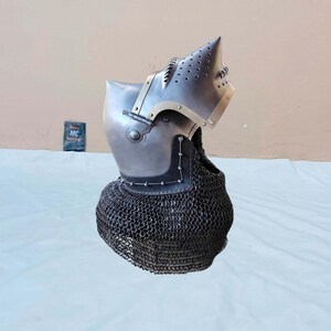 Crusader Knight Chainmail Helmet: Medieval Armor, SCA LARP Cosplay - Etsy