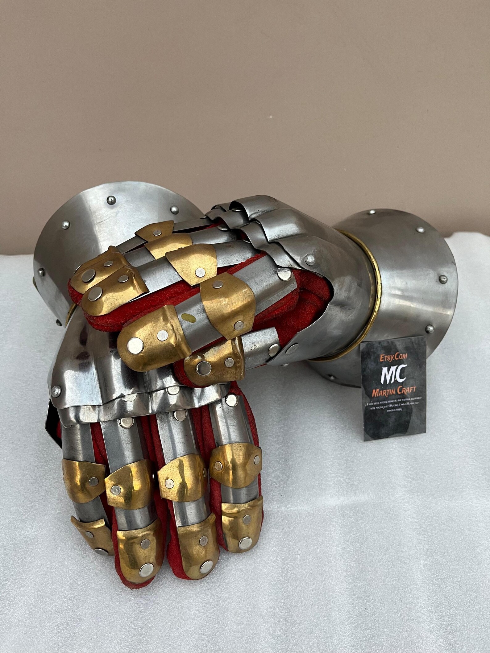 Handmade Medieval Knight Gauntlets – Gothic Gauntlet Gloves – Leather ...