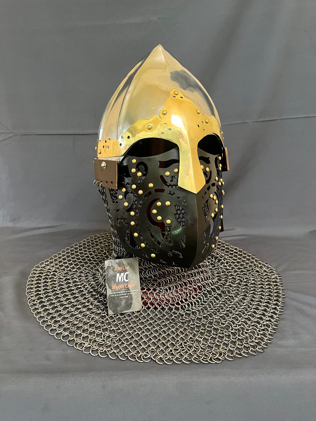Medieval Knight Helmet Chainmail Helmet Battle-ready Helmet Bascinet Helmet for SCA HMB Combat ...