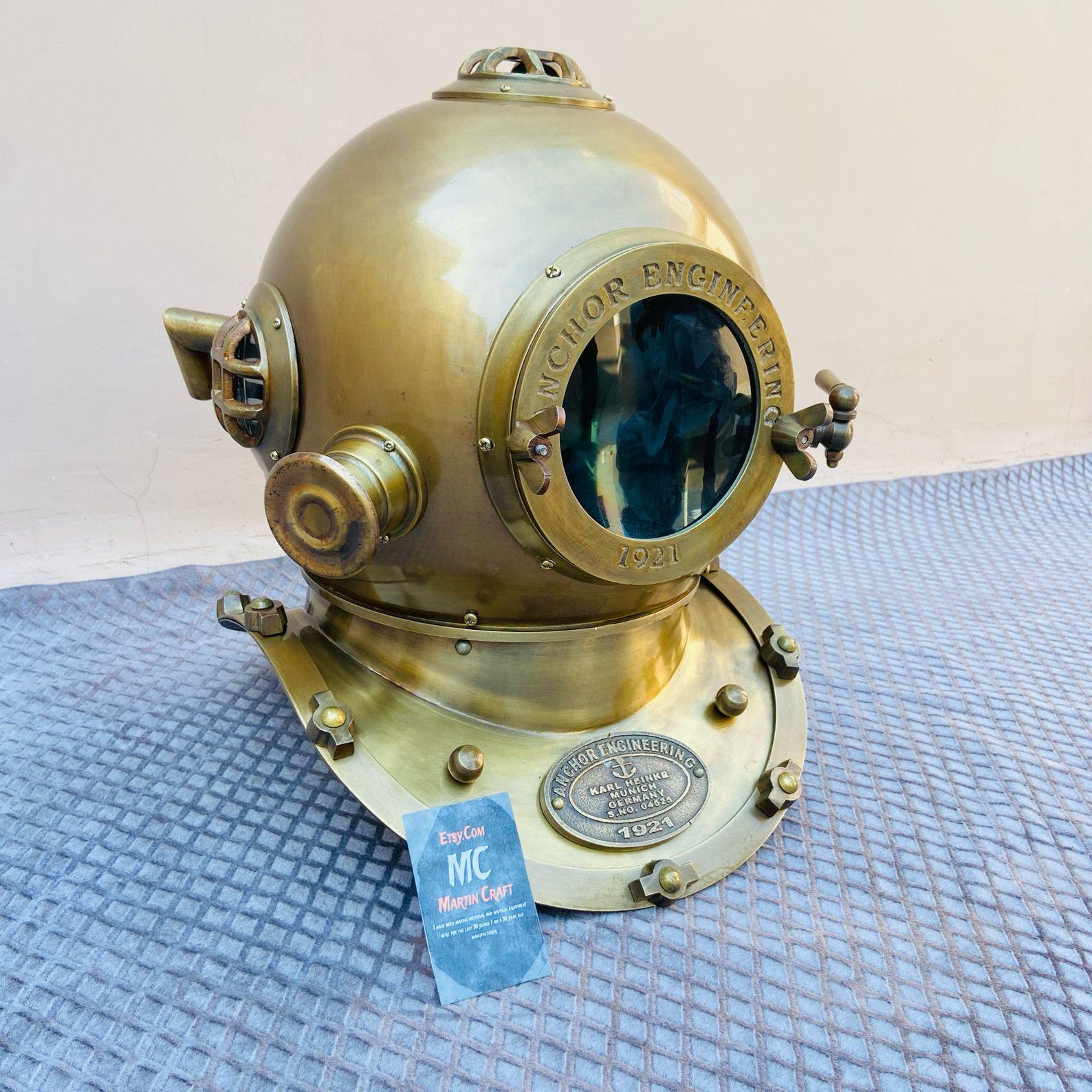 1921 Anchor Engineering Scuba Vintage Diving Helmet 18 Deep Sea Diving ...