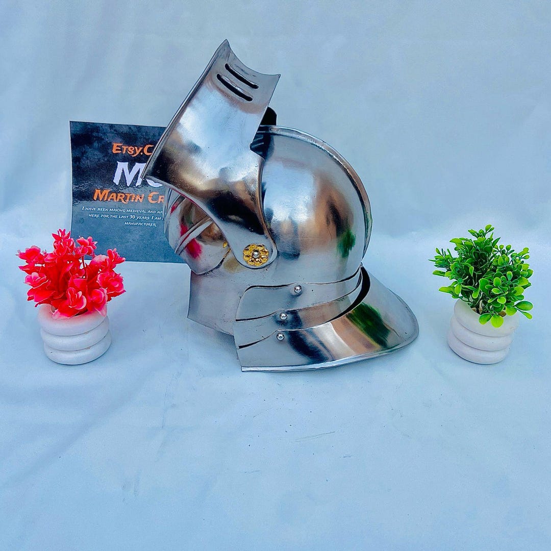 Medieval Helmet European Closed Helmet L LARP Fancy Armor Costume Dress ...