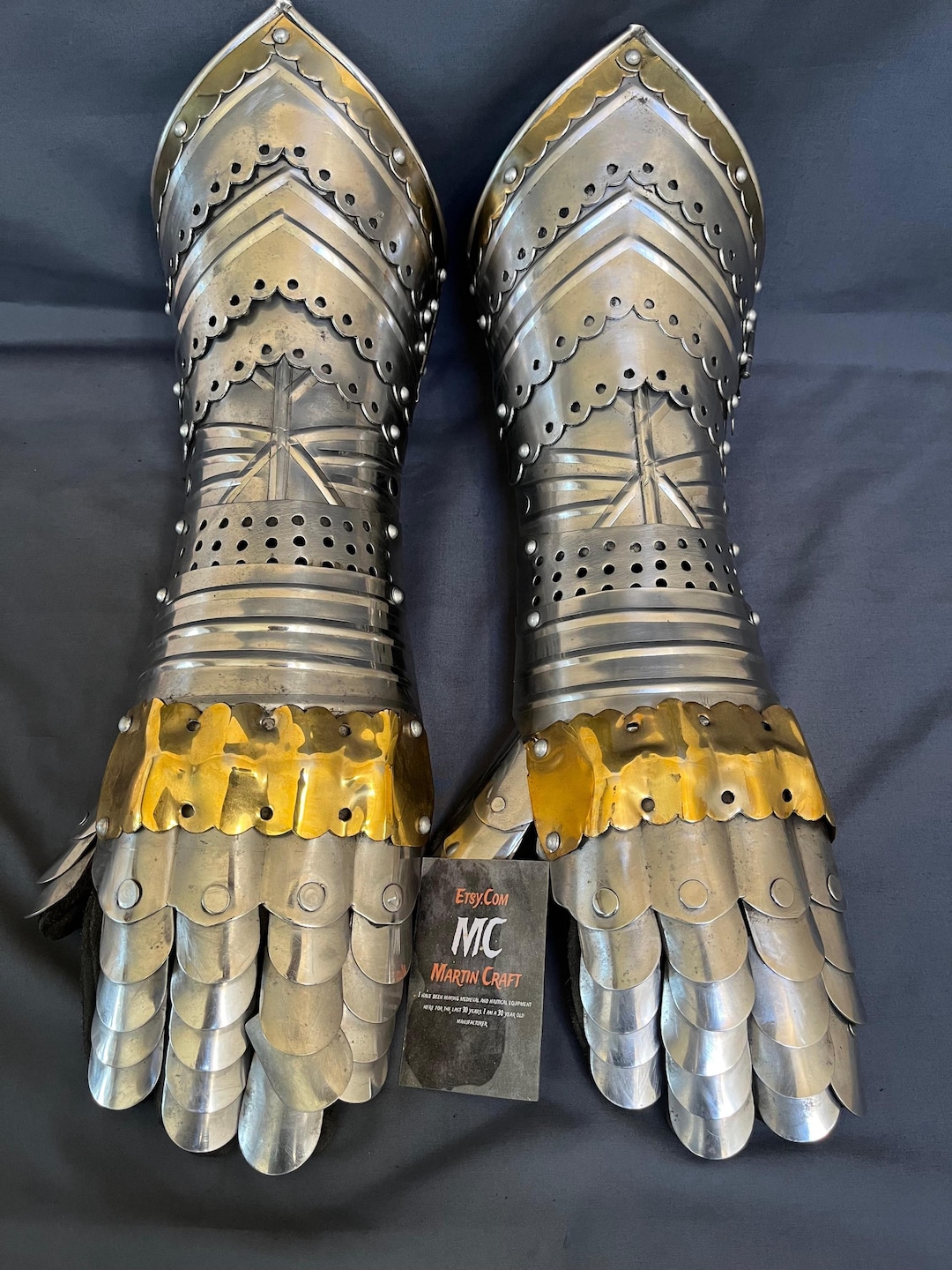 Handycrafted Medieval Knight Gloves – Authentic Leather Gauntlets ...